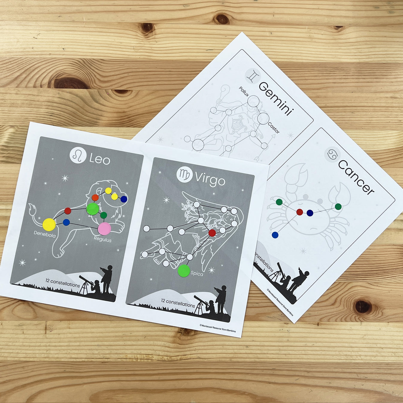 Sticker Activity Sheet - 12 constellations – Montessori Resource Store ...