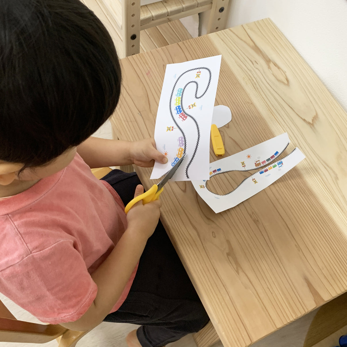 Cutting activity with scissors - Railroad Track Illustration ...