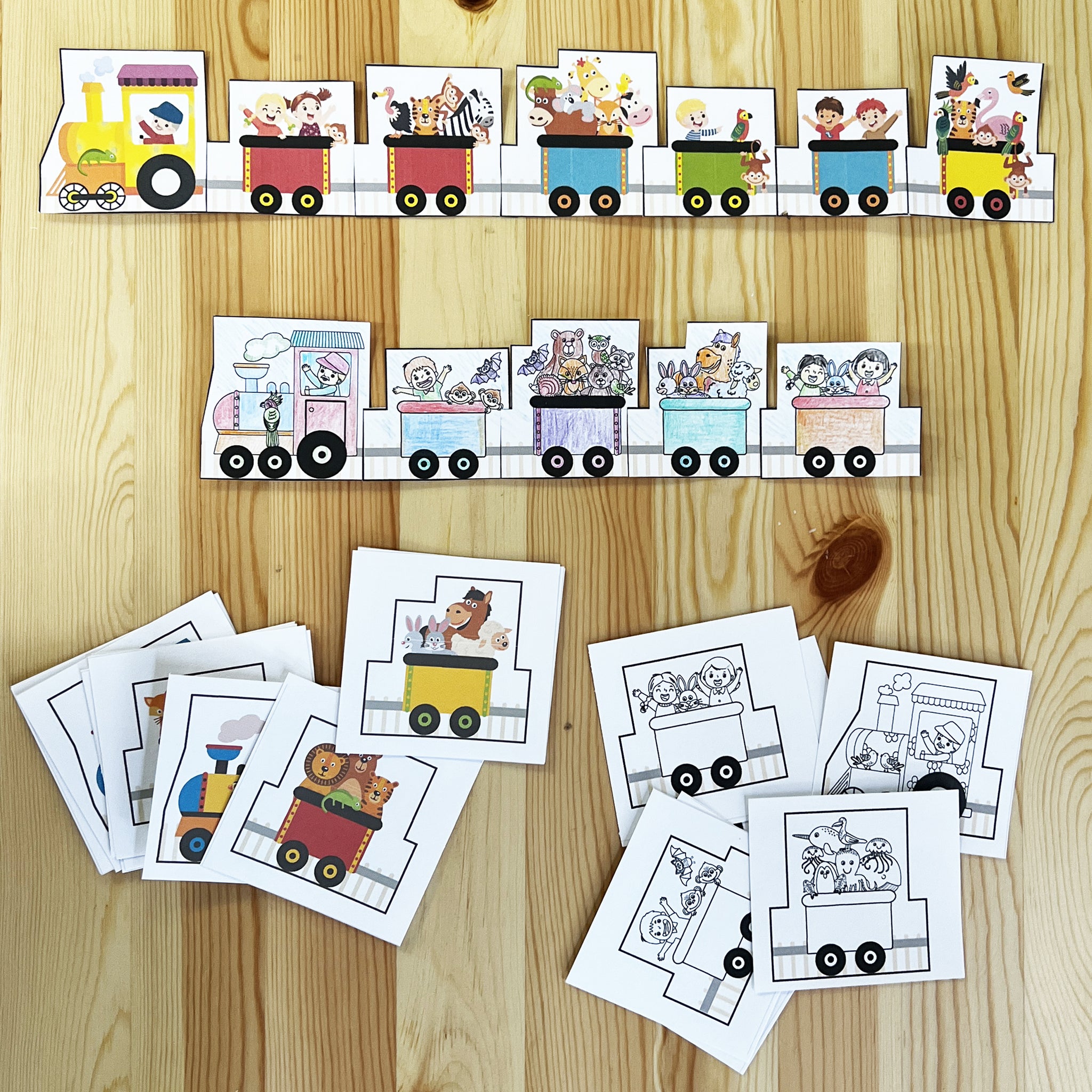 Connectable Cart Cutting and Gluing Activity – Montessori Resource ...