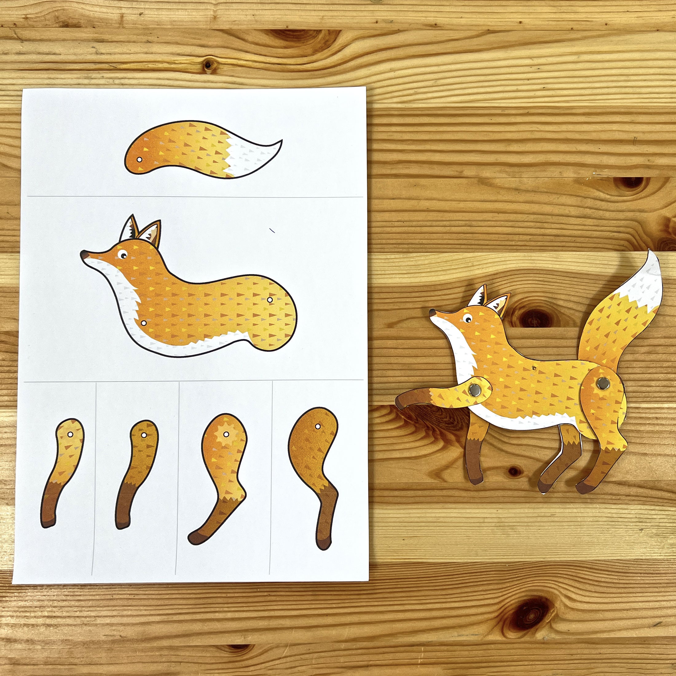 Moveable Fox Craft Kit: A Fun Activity with Split Pins – Montessori ...