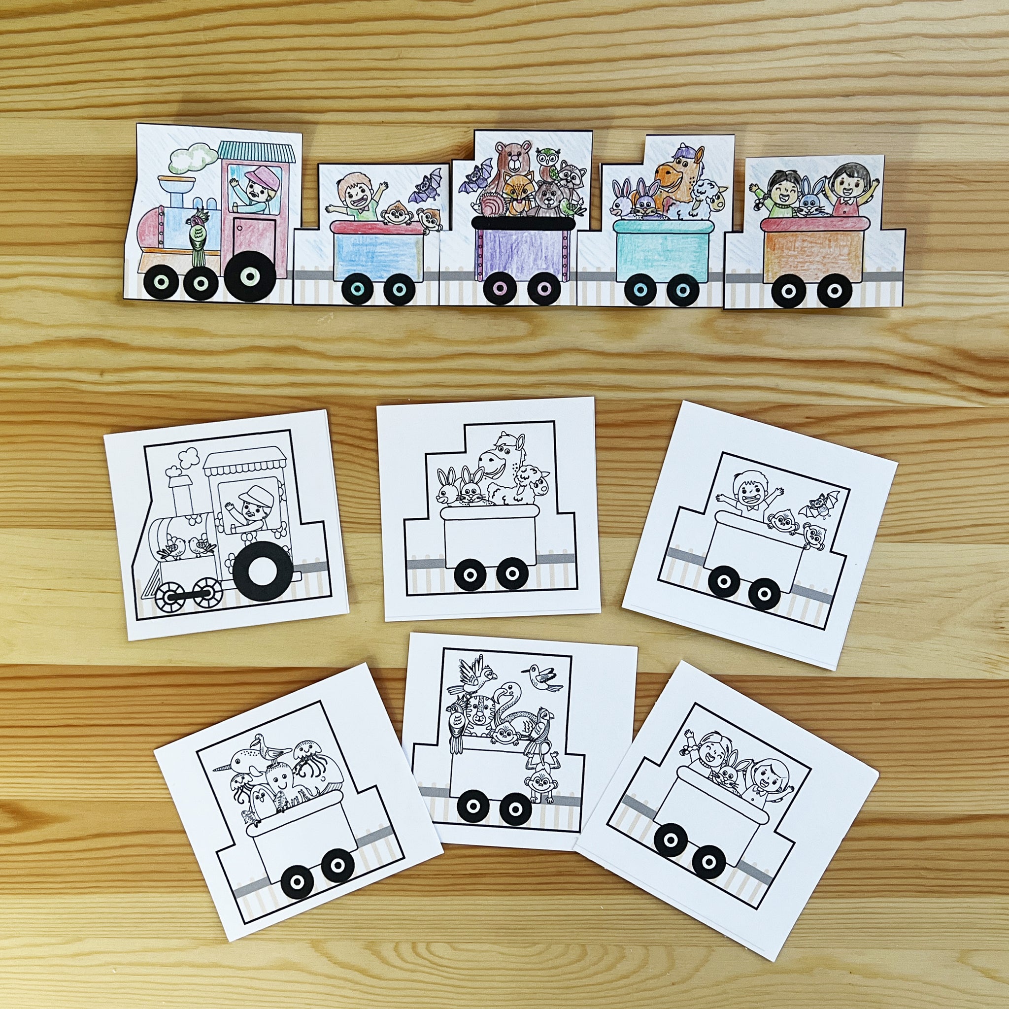 Connectable Cart Cutting and Gluing Activity – Montessori Resource ...