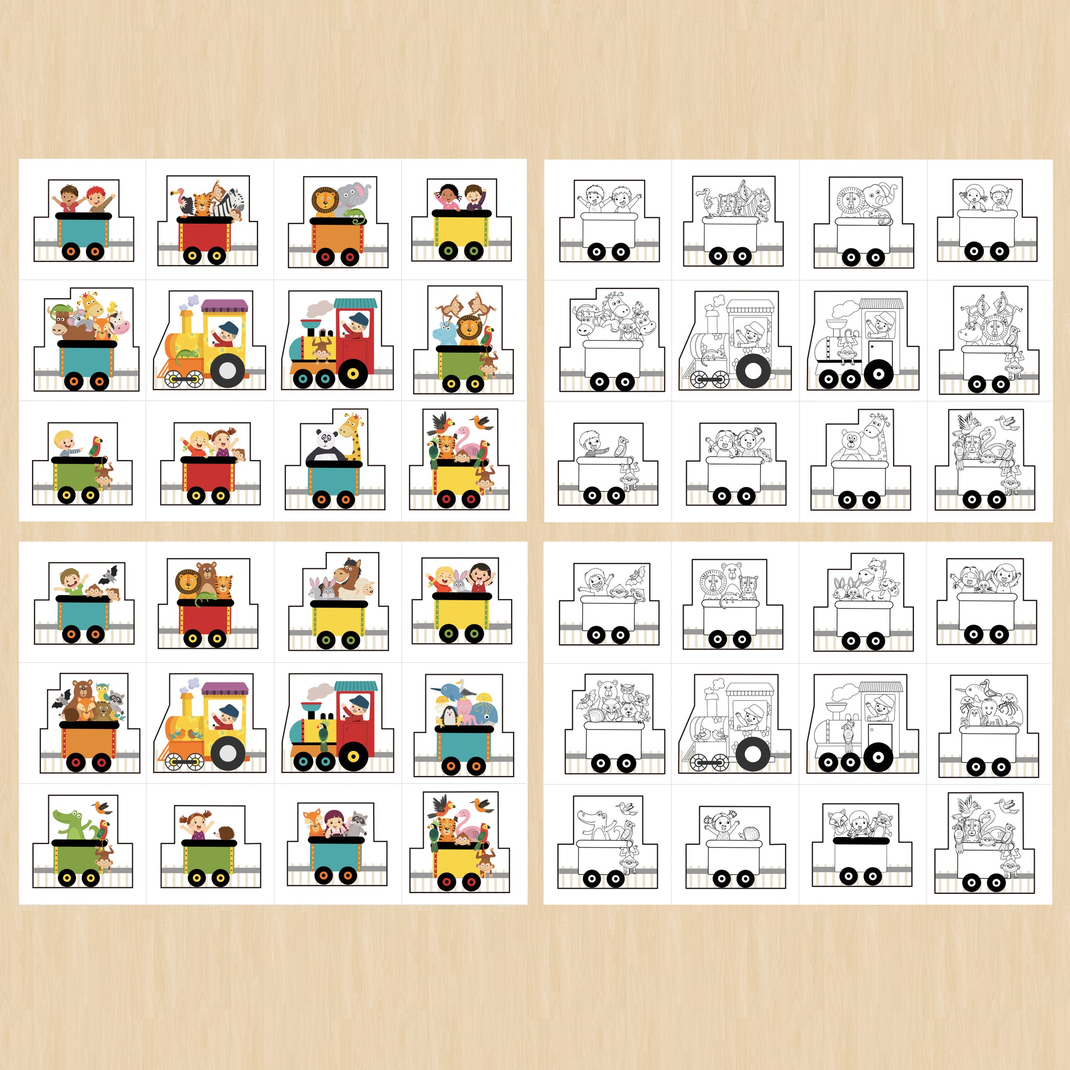 Connectable Cart Cutting and Gluing Activity – Montessori Resource ...