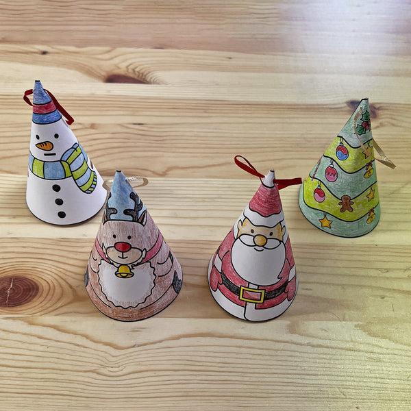 Cone-Shaped Christmas Craft Set | Santa, Reindeer, Snowman & Christmas ...