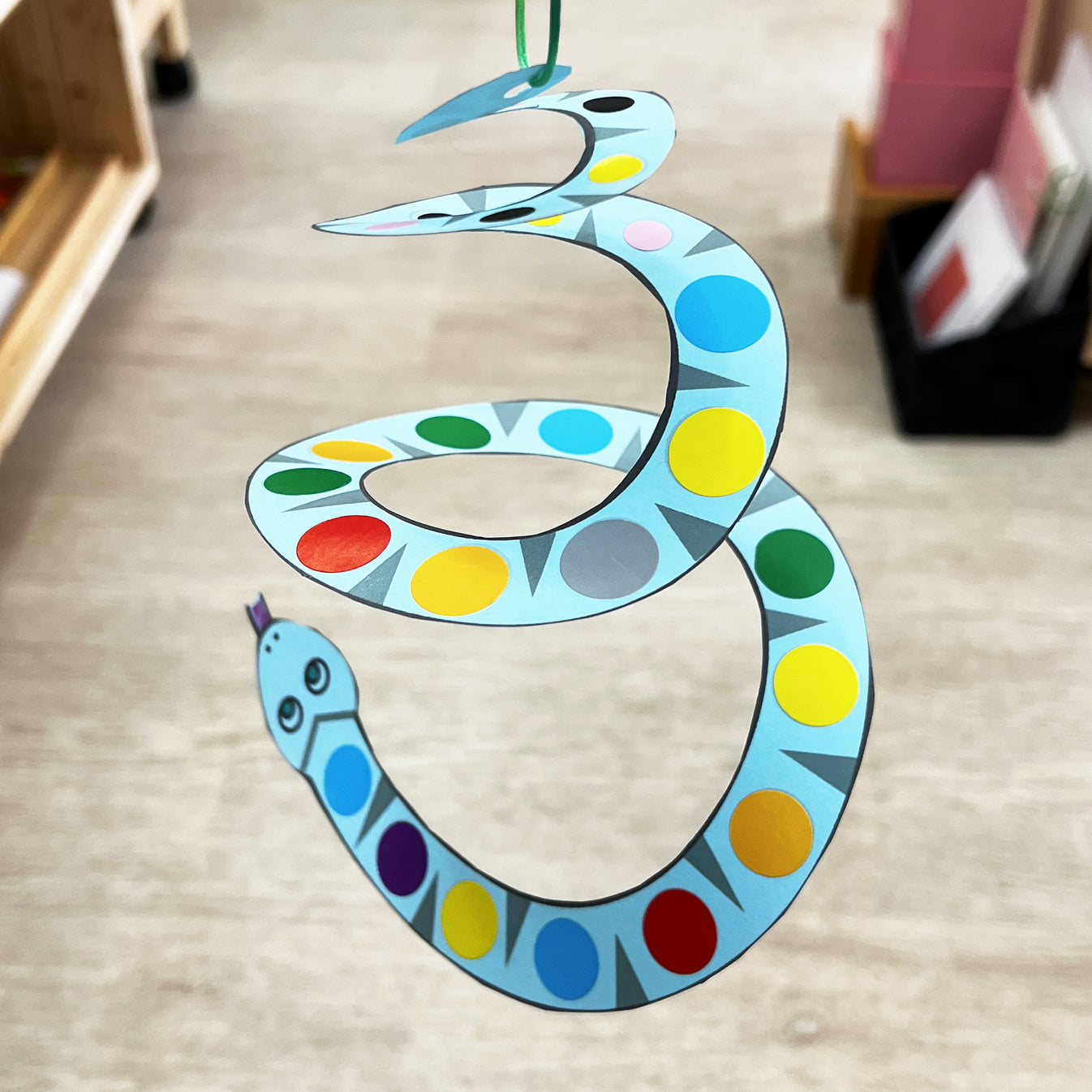 Coiled Snake Sticker & Scissor Activity – Montessori Resource Store Bambino