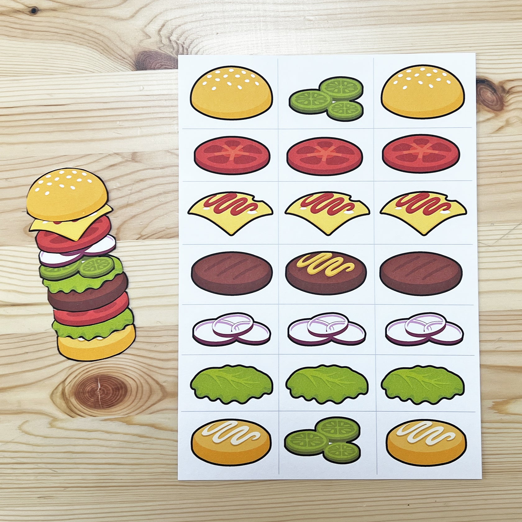 Cut & Build Your Own Burger Tower! – Montessori Resource Store Bambino