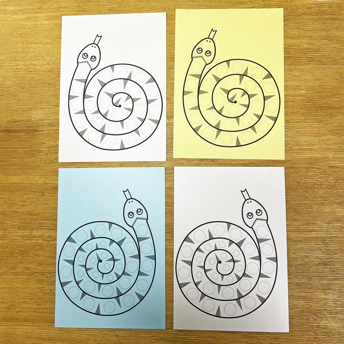 Coiled Snake Sticker & Scissor Activity – Montessori Resource Store Bambino
