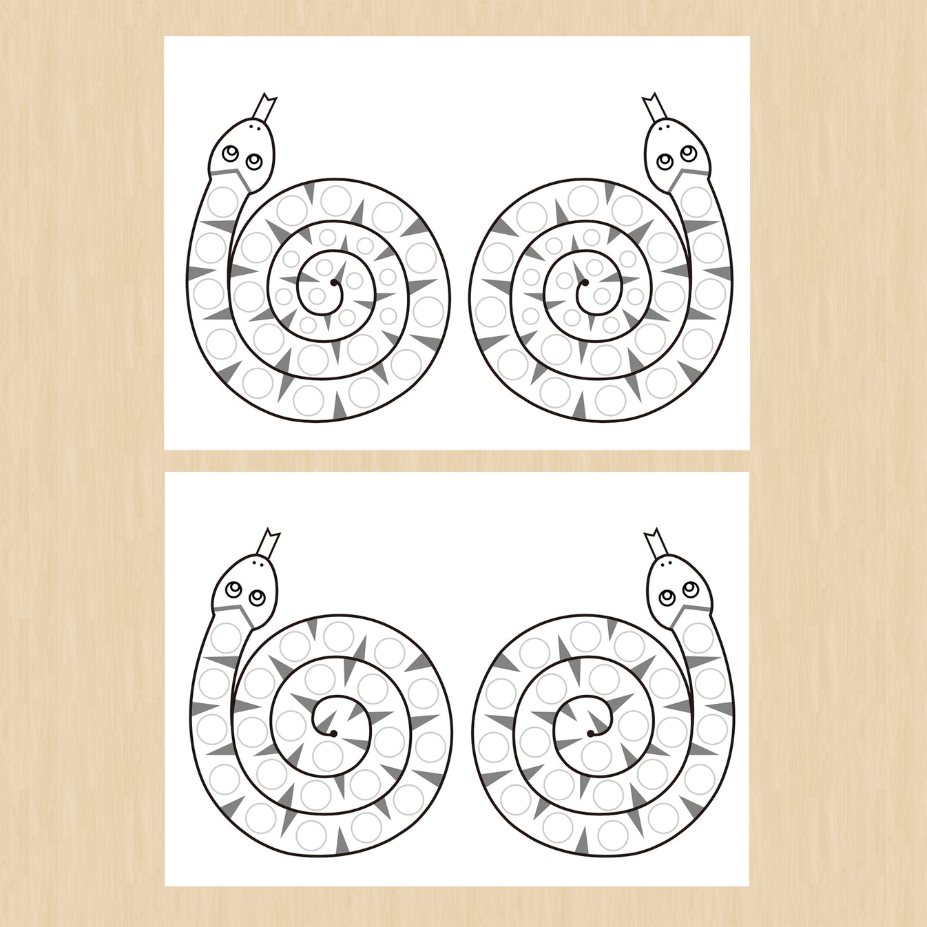 Coiled Snake Sticker & Scissor Activity – Montessori Resource Store Bambino