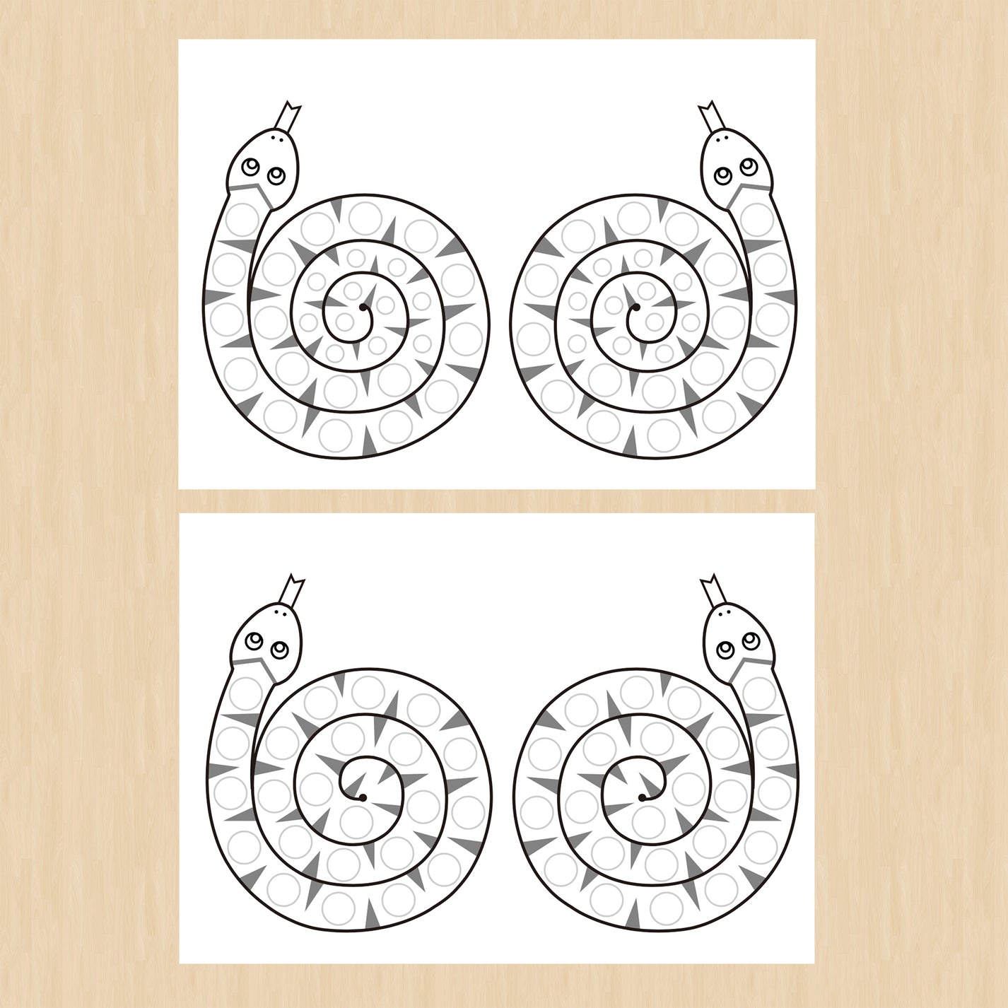 Coiled Snake Sticker & Scissor Activity – Montessori Resource Store Bambino