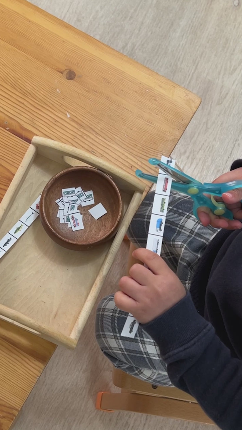 Simple Cutting Strips for Scissor Practice (Vehicles) – Montessori ...
