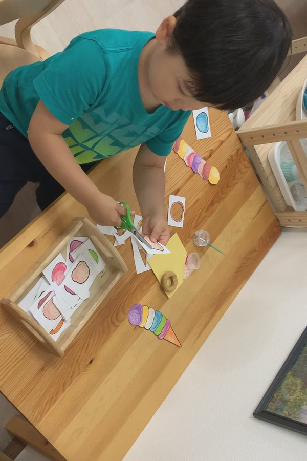 Cut and Glue Activity - Ice Cream Tower – Montessori Resource Store Bambino