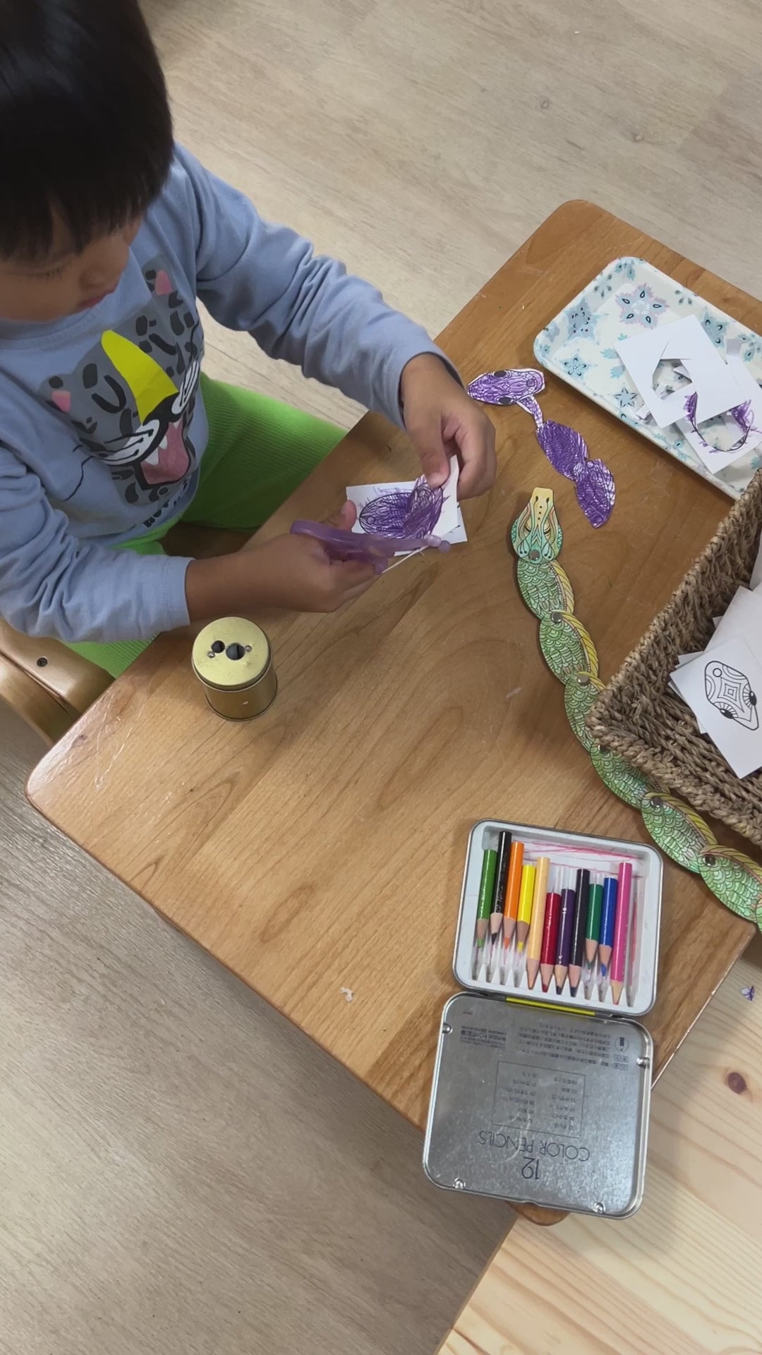 Cut & Color Split Pin Snake for Scissors and coloring Skills ...