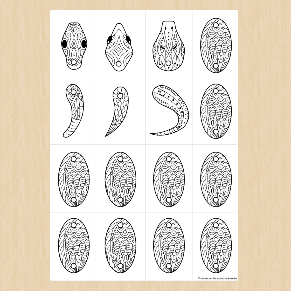 Cut & Color Split Pin Snake for Scissors and coloring Skills ...