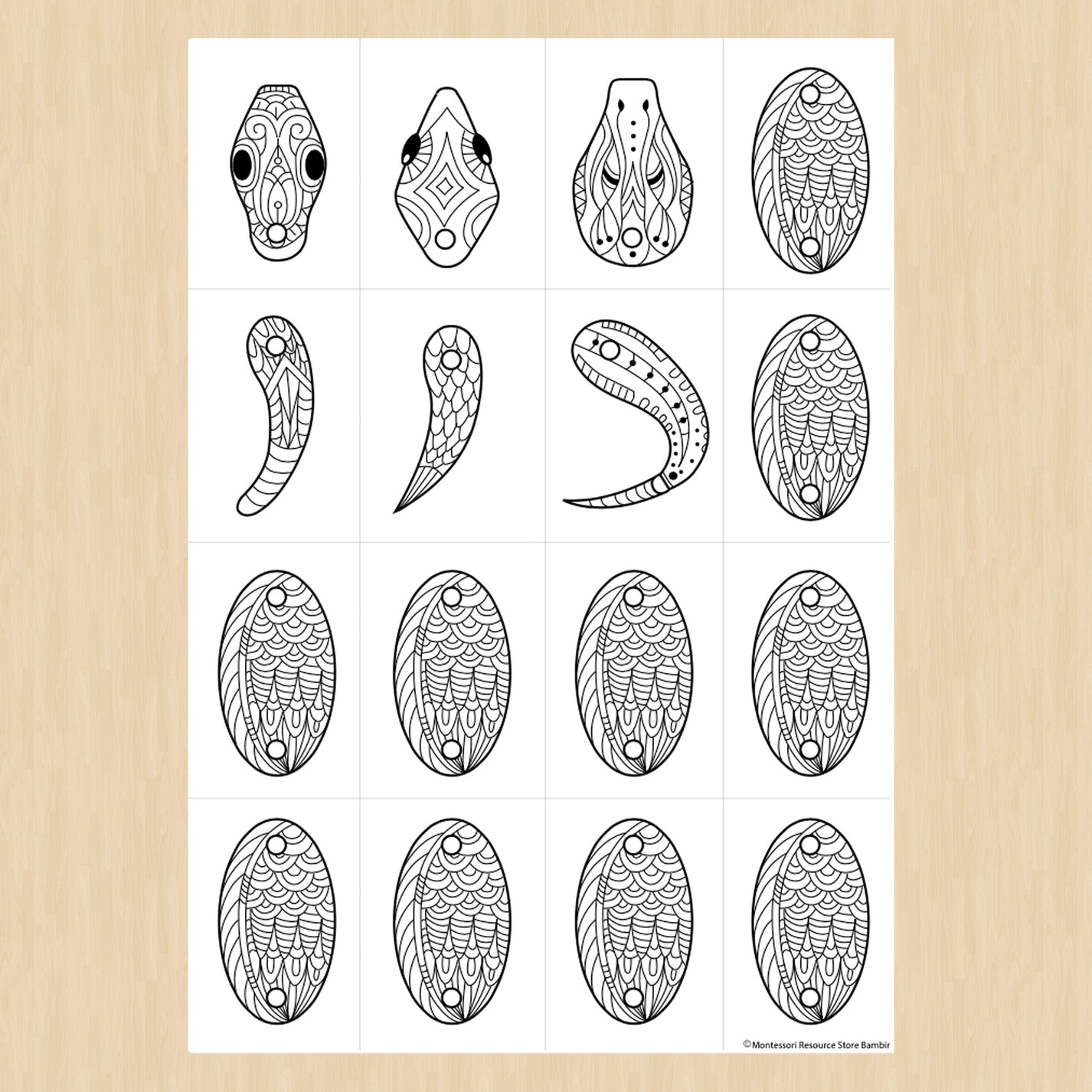 Cut & Color Split Pin Snake for Scissors and coloring Skills ...