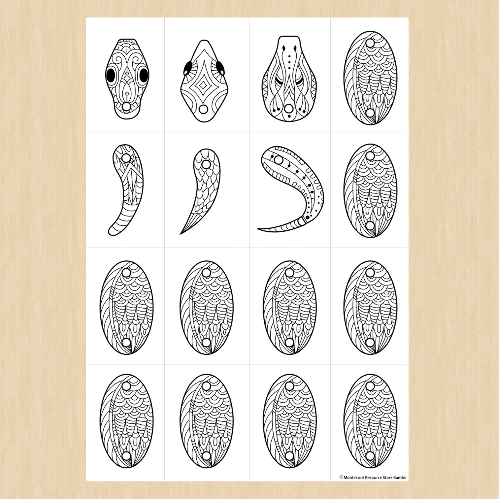 Cut & Color Split Pin Snake for Scissors and coloring Skills ...