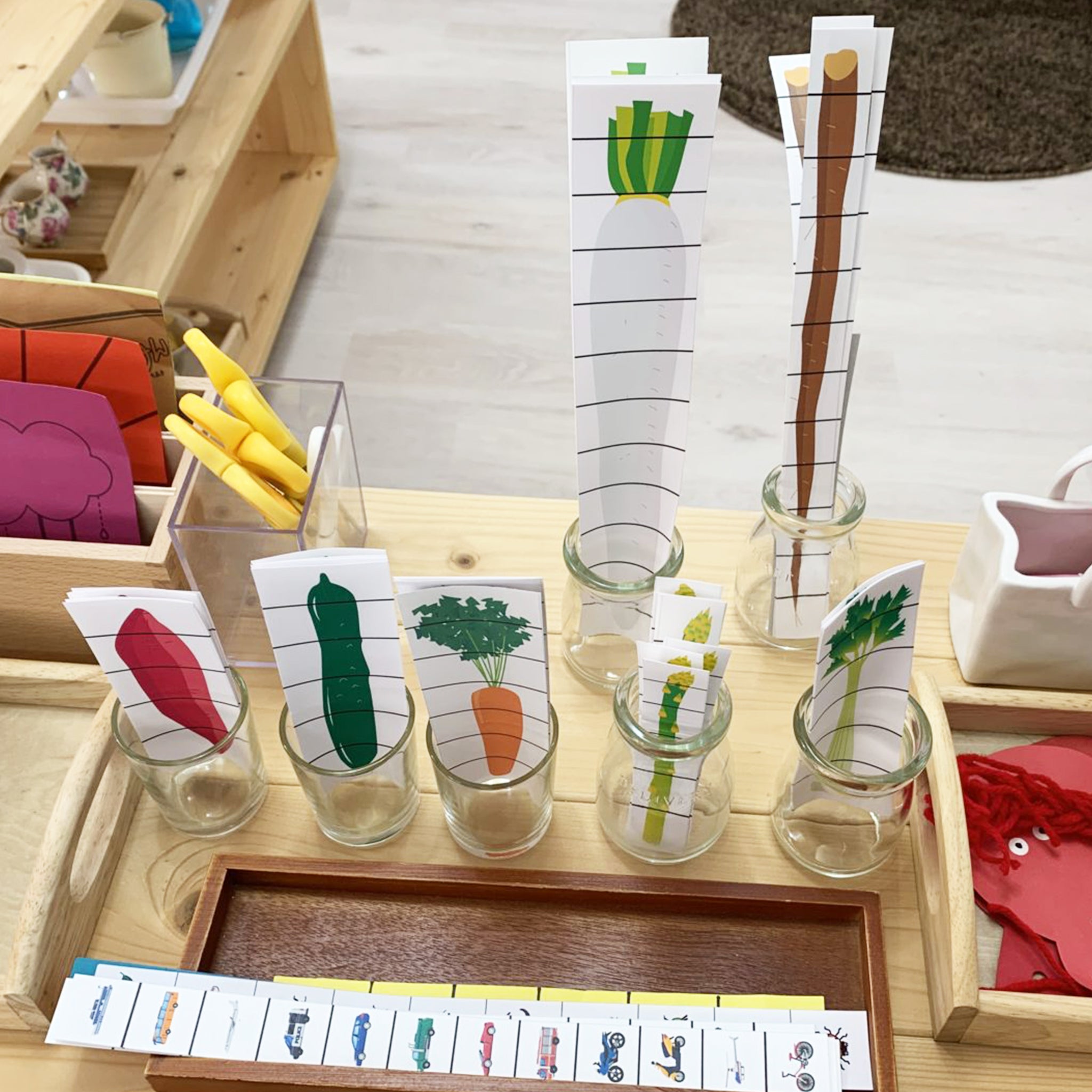 Vegetables Cutting Strips – Montessori Resource Store Bambino